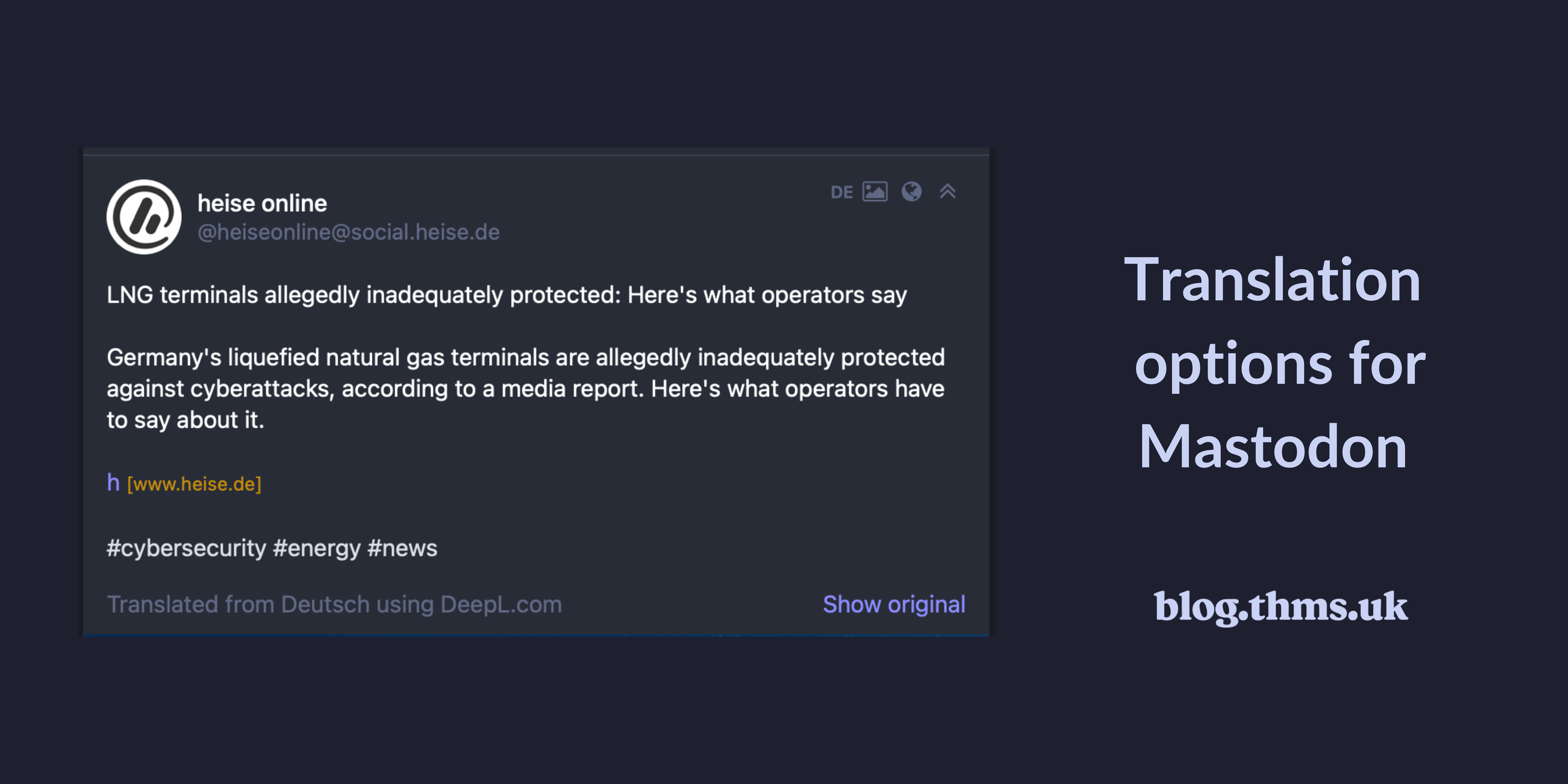 Translation options for Mastodon - blog.thms.uk